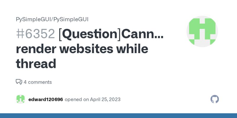 Question Cannot Render Websites While Thread Issue 6352 - Mountain Image Collection - 4K Quality