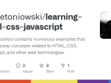 Github Sswietoniowski Learning Html Css Javascript This Repository