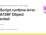 Jscript Runtime Error 800a138f Object Expected Issue 6 Blackbaud