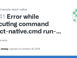 Error While Executing Command React Native Cmd Run Android No