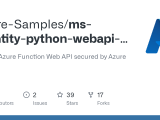 Github Azure Samples Ms Identity Python Webapi Azurefunctions Python