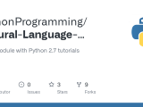 Github Pythonprogramming Natural Language Processing Nltk Python 2 7