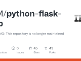 Github Ibm Python Flask App Warning This Repository Is No Longer