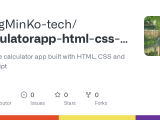 Github Aungminko Tech Calculatorapp Html Css Javascript A Simple