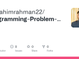 Github Mdfahimrahman22 Programming Problem Solving