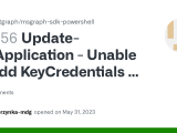 Update Mgapplication Unable To Add Keycredentials Microsoft Graph V