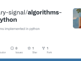 Github Binary Signal Algorithms In Python Algorithms Implemented In