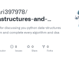 Github Tiwari397978 Datastructures And Algorithm In Python Thanks