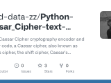 Github Saad Data Zz Python Caesar Cipher Text Encoder Decoder Python