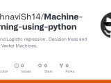 Github Vaishnavish14 Machine Learning Using Python Linear And