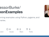 Github Professorburke Pythonexamples Programming Examples Using