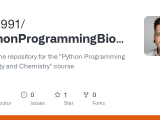 Github Jr 1991 Pythonprogrammingbio24 This Is The Repository For The