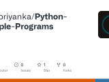 Github Rajapriyanka Python Simple Programs