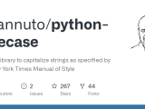 Github Ppannuto Python Titlecase Python Library To Capitalize