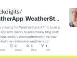 Github Checkdigits Weatherapp Weatherstackapi Example Of Using The