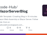 Github Netcode Hub Myblazorserverblog Blazor With Template