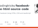 Github Mycodingtricks Facebook Clone Html Source Code Design