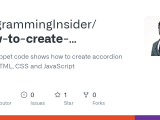 Github Programminginsider How To Create Accordion Using Css And