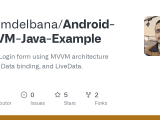 Github M7amdelbana Android Mvvm Java Example Simple Login Form Using