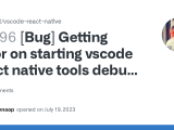 Bug Getting Error On Starting Vscode React Native Tools Debug In