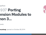 Porting Extension Modules To Python 3 Documentation Mention About