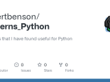 Github Robertbenson Patterns Python Patterns That I Have Found