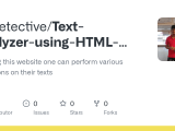 Github Mrdetective Text Analyzer Using Html Css Javascript And React