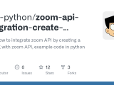 Github Slim Python Zoom Api Integration Create Meeting Example Code