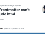 Frontmatter Can T Include Html Issue 5 Render Engine Render Engine
