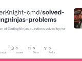 Github Cyberknight Cmd Solved Codingninjas Problems Collection Of