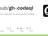 Github Github Gh Codeql Github Cli Extension For Working With Codeql