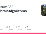 Github Mahsum23 Algebraicalgorithms