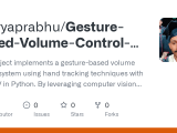Github Sooryaprabhu Gesture Based Volume Control Using Hand Tracking