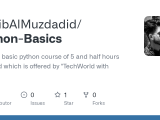 Github Hasibalmuzdadid Python Basics This Is A Basic Python Course