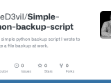 Github Coded3vil Simple Python Backup Script This Is A Simple Python