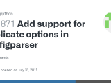 Add Support For Duplicate Options In Configparser Issue 56871