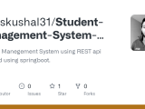 Github Thisiskushal31 Student Management System Rest Api Backend