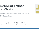 Github Sartim Mysql Python Import Script Python Script For Importing