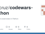 Github Pdcruz Codewars Python Codewars Exercises In Python