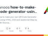 Github Coding Aqyanoos How To Make Qr Code Generator Using Html Css