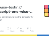 Github Pairwise Testing Javascript One Wise Pairwise One Wise
