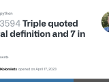 Triple Quoted Literal Definition And 7 In Row Issue 103594 Python