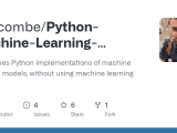 Github Ttitcombe Python Machine Learning Models Barebones Python