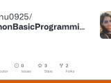 Github Bhanu0925 Pythonbasicprogramming