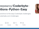Github Aimeepearcy Coderbyte Solutions Python Easy Python Solutions