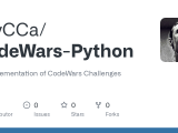 Github Ptycca Codewars Python My Implementation Of Codewars Challenges