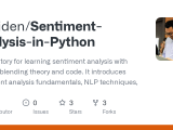 Github Naviden Sentiment Analysis In Python A Repository For