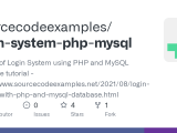 Github Sourcecodeexamples Login System Php Mysql Source Of Login