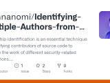 Github Mannanomi Identifying Multiple Authors From Source Code Using