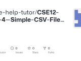 Github Code Help Tutor Cse12 Lab 4 Simple Csv File Analysis